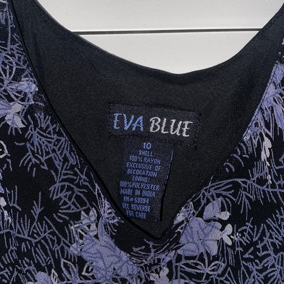 Eva Blue | Dresses | Eva Blue Blue Floral Beaded Midi Dress | Poshmark